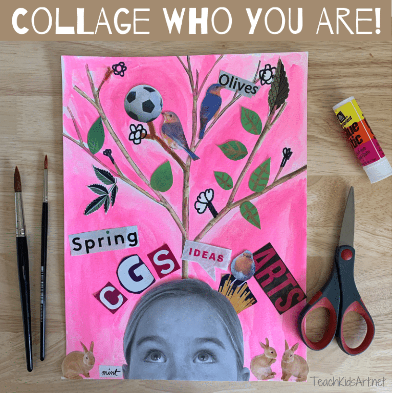 Surrealistic Collage Inspired by Rene Magritte • TeachKidsArt