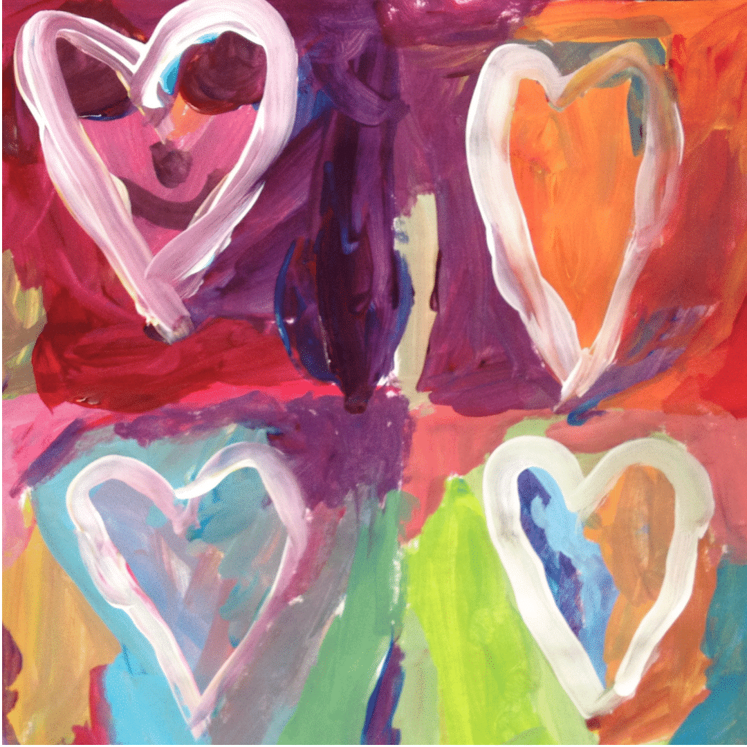 How to Paint Colorful Hearts Inspired by Jim Dine • TeachKidsArt
