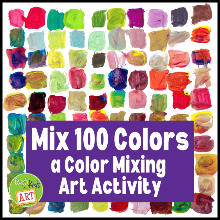 Mix 100 Colors - a Color Mixing Art Activity for Kids • TeachKidsArt